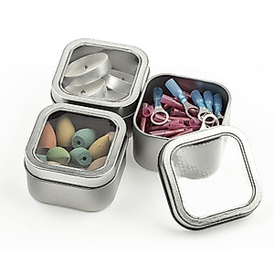 Square Metal Tins with Window Lids,15-Pack Empty Square Silver Tins for Candle Making, Candies, Gifts & Treasures (8 OZ)