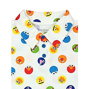 Isaac Mizrahi Loves Sesame Street Gang Elmo Baby Toddler Polo Collared Shirt (24 Months, White/Multi)