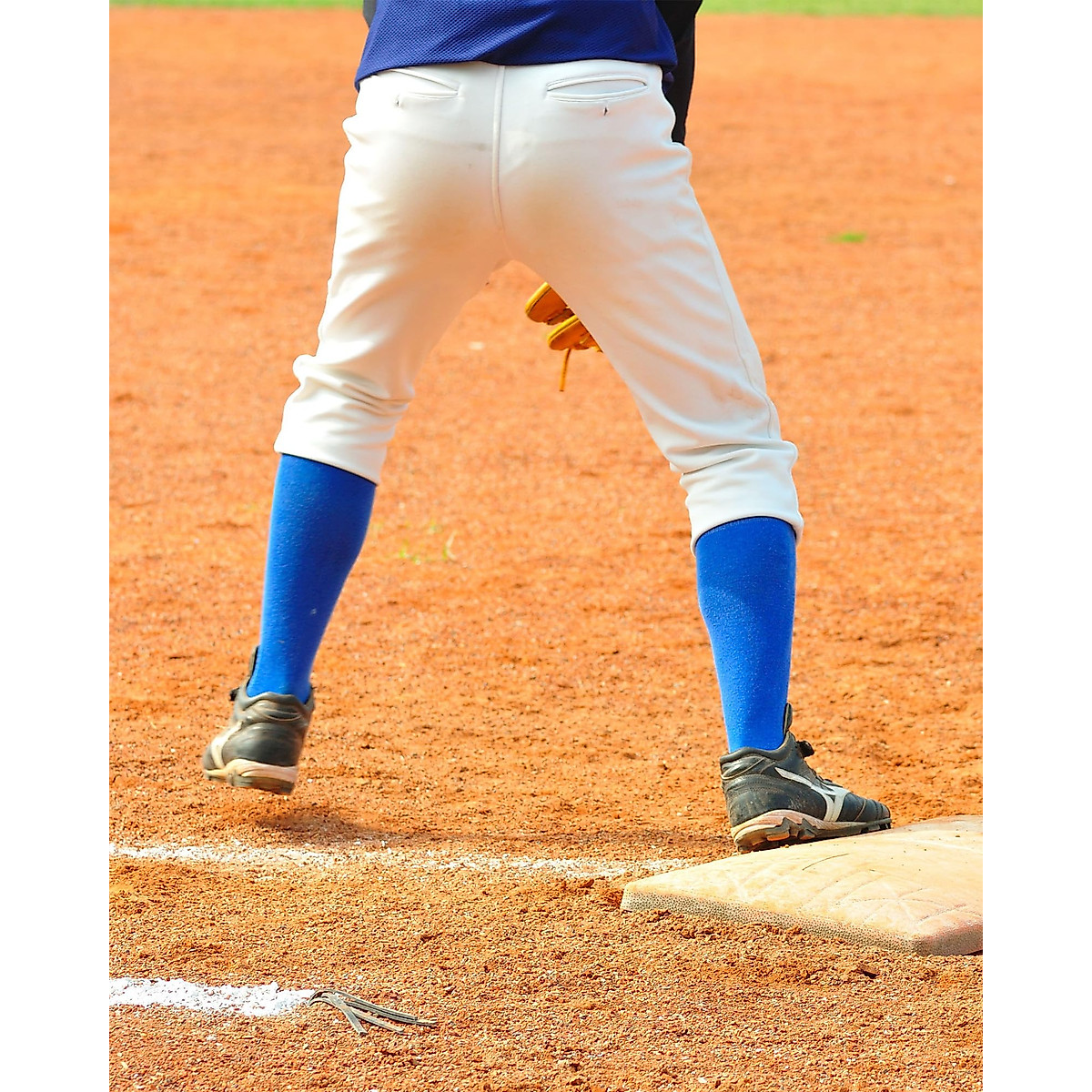 Londkaron Elite Baseball/Softball Socks & Belt Combo (2 Pairs of Socks with 1 Belt) (Black, Large)