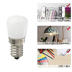CTKcom 2W LED Refrigerator Bulb,European E14 LED Bulbs(4 Pack)- E14 Base 15W Equivalent Daylight White 6000K 110V Lamp for Freezer Lighting,Home Lighting