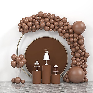 Dark Brown Balloons Different sizes 105 PACK 18/12/10/5 inch Brown balloon Garland Arch Kit For Teddy Bear Baby shower Safari boho Party Decorations (Brown)