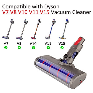 WEILE Quick-Release Soft Roller Cleaner Head Accessory Replacement with LED Indicator for Dyson V7 V8 V10 V11 V15 SV10 SV11 Cordless Vacuum Cleaner
