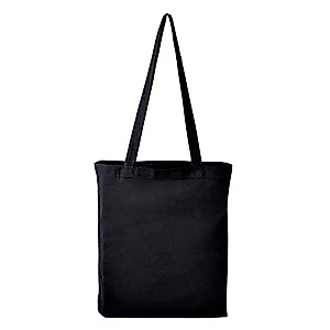 Canvas Tote Bags Bulk - 12 Pack Black Cotton Shopping Bags with Shoulder Length Handles, Small Reusable Natural Organic Muslin Fabric Cloth, Blanks For Sublimation, Stores, Business, Crafts - 15x16