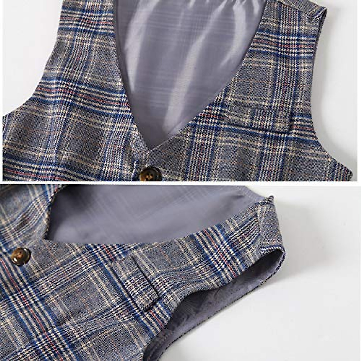 Boys 3Pcs Clothing Sets Long Sleeve Bowtie Shirts +Vest +Pants Casual Suit (Pink, 5_Years)