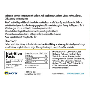 Salese Sensitive Dry Mouth Relief, Xylitol, Time Release, Oral Health Lozenges, Mild Lemon Flavor