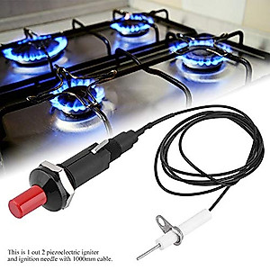 LetCart Ignition Kit - 1 Out 2 Piezo Spark Ignition Kit BBQ Grill Push Button Igniter for Fireplace Stove Gas