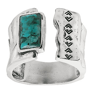 Silpada 'Split Mountain' Compressed Turquoise Cuff Ring in Sterling Siler, Size 7