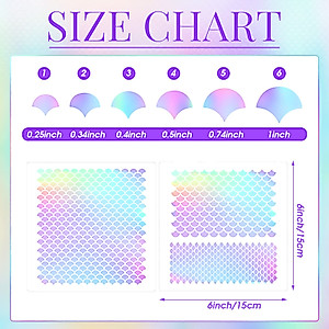 Chinco 5 Pieces Mermaid Scale Stencil, Mermaid Makeup Stencil Reusable Fish Scale Template Large Plastic Scale Wall Stencil for Painting on Face Body (6 x 6 Inch)