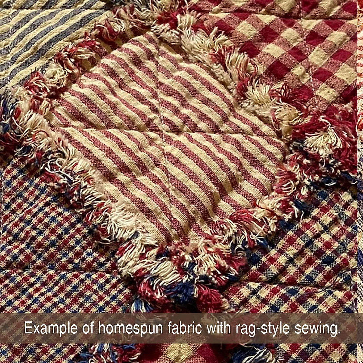 Americana Red Stripe Homespun Cotton Fabric by JCS - Sold by The Yard