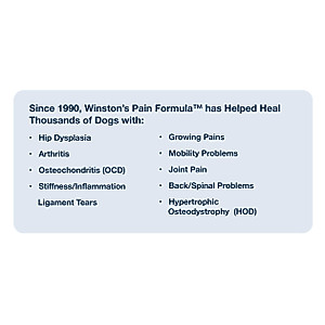 Winston's Pain Formula - for Dogs of All Ages and Sizes - 100% Natural Whole Food Supplement to Help Alleviate: Canine Arthritis, Inflammation and Joint + Hip Pain - 120 Chewable Tablets