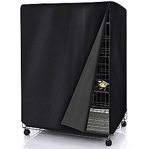 Shappy Bird Cage Cover Good Night Bird Cage Accessories Extra Large Bird Cage Cover Black Pet Cage Cover Breathable Parrot Cage Cover for Bird Critter Cat Cage to Small Animal Privacy Comfort