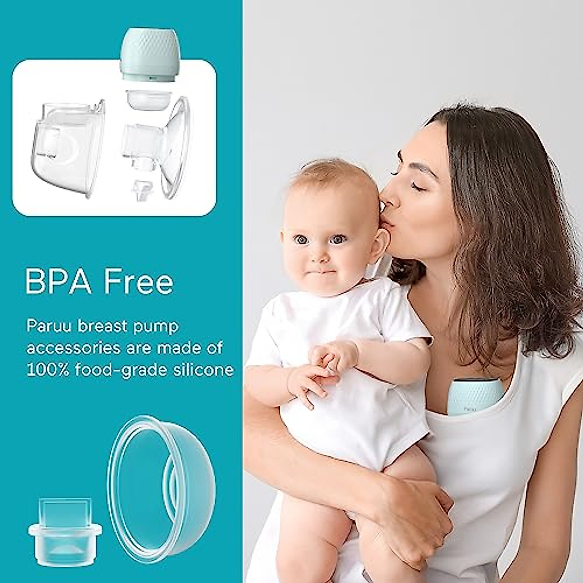 Paruu R12 Duckbill Valves & Silicone Diaphragm, R12 Original Breast Pump Parts, Wearable Breast Pump Replacement Accessories, 2 Pack Set