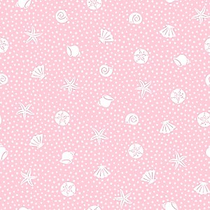 Stitch & Sparkle Fabrics, Under The Sea, Shell and Starfish Pink Cotton Fabrics, Quilt, Crafts, Sewing, Cut by The Yard, 44 Inches (SSUN004)