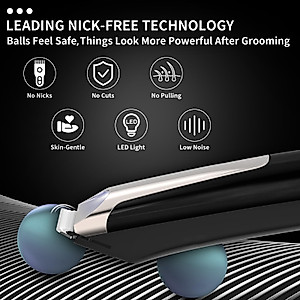 Body Hair Trimmer for Men Groomer: Mens Electric Pubic Groin Hair Shaver - Man Waterproof Ball Trimmers with LED Light - Male Grooming Kit