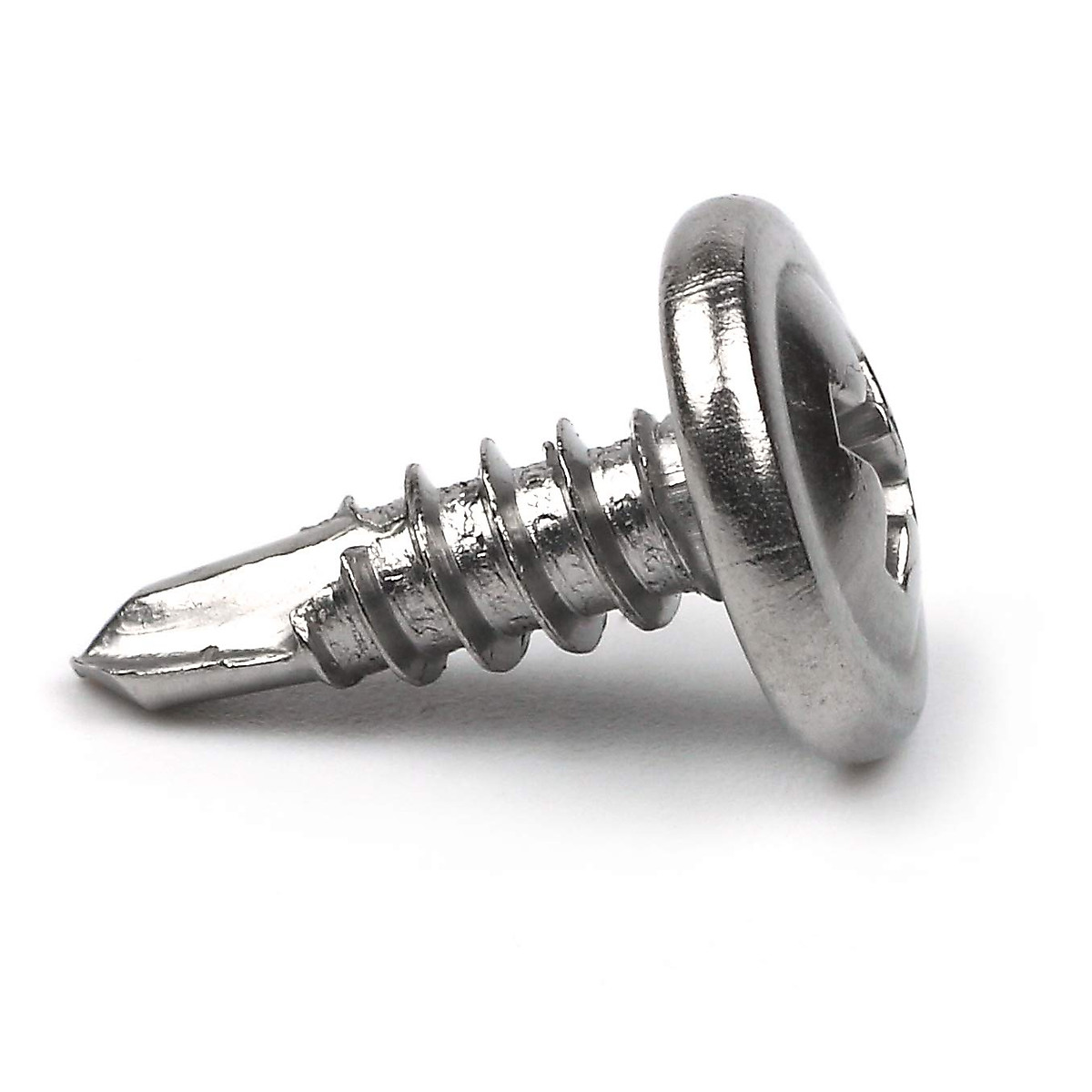 Jetovo 100 Pack 410 Stainless Steel Wafer Head Phillips Self Drilling Screws Sheet Metal Tek Screws, Modified Truss Head Self Driller - Size: #8 x 1/2"