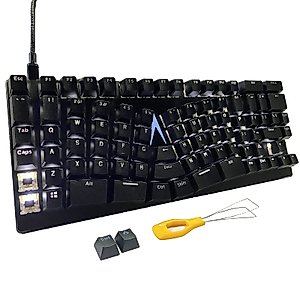 M MAKETHEONE Ergonomic Mechanical Gaming Keyboard, X-Bows Butterfly Layout Mech Keebs, USB-C Wired 80% Ergo KB with 86 Keys White Backlit for Desktop Computer PC (Lite, Gateron Black Switches)