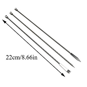 Meuey Lyot 1 Set Stainless Steel Micro Lab Sampling Scoop Spatulas Combination Reagent Spoon Laboratory Supplies (Pack of 5)