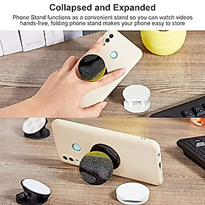 30 Phone Grip Holder with Double-Sided Sticker Phone Finger Expanding Stand Holder for Almost Phones Cases (Black, White)