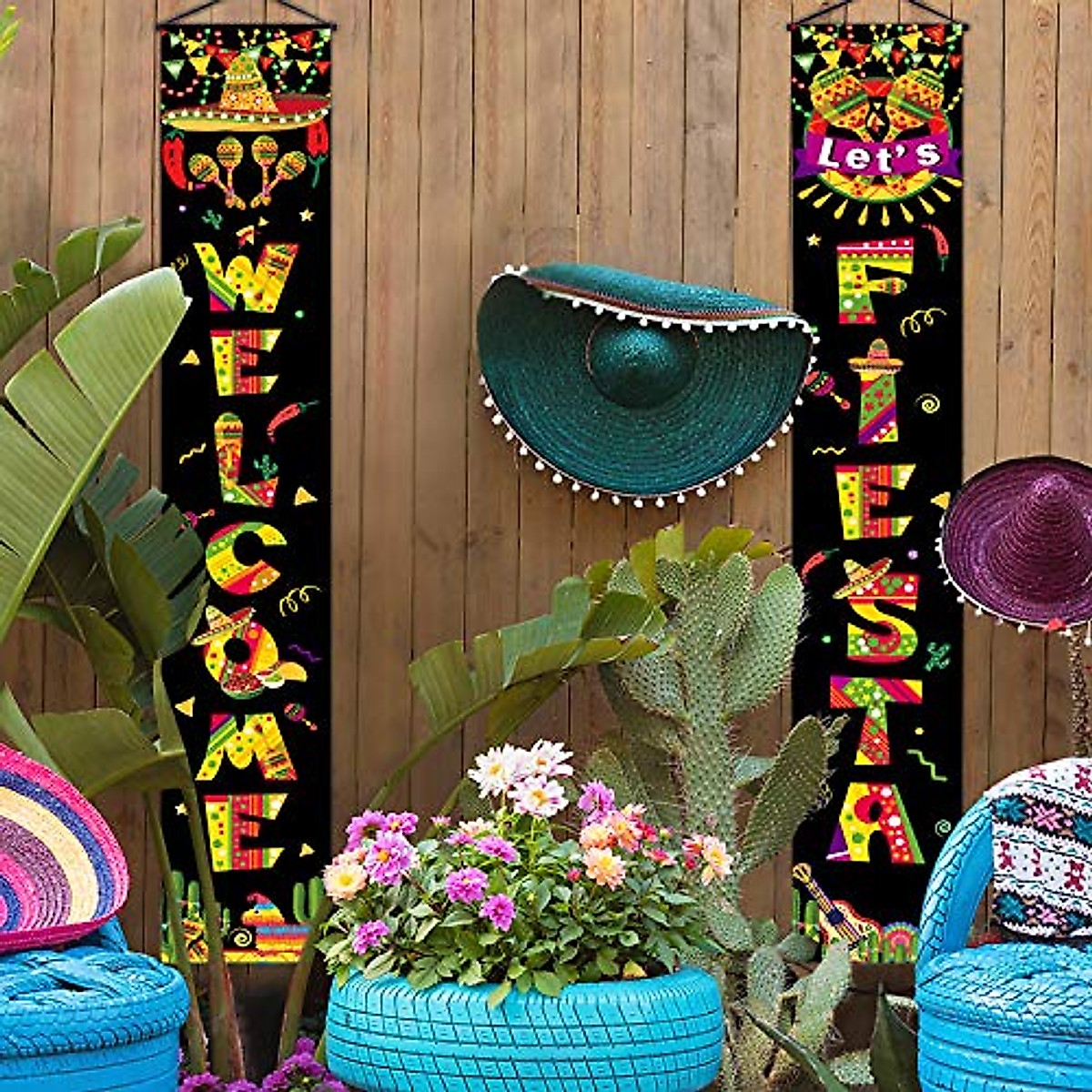 Mexican Fiesta Party Decorations Set - Indoor & Outdoor Banner Kit