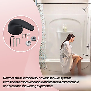 Replacement for Moen 100657 & 100224 & 179100 Lever Shower Handle, Universal Shower Handle Replacement Compatible with Moen PosiTemp & Moentrol Valve Systems, Matte Black