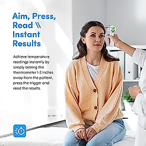Medical Grade Heavy Duty Touchless Infrared Forehead Thermometer, for Adults & Baby Thermometer Gun, 1s Instant Results