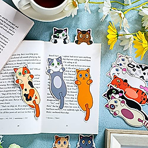 120 Pieces Cute Cat Bookmarks Cardstock Paper Bookmarks with Cutting Arm for Jamming Books Kawaii Anime Bookmarks Funny Animal Paper Bookmarks Cat Party Favor Decor Kids Boys Girls Adults