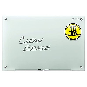 Quartet Non-Magnetic Glass Dry Erase White Board, 4' x 3' Whiteboard, Infinity Frameless Mounting, Frosted Surface (G4836F)