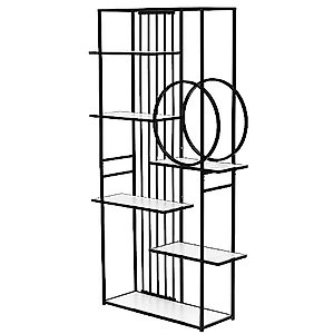 MengK 6-Tier Open Bookshelf with Metal Frame | Large White Bookcase for Home Office Storage