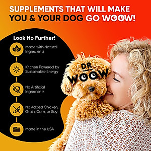Dr Woow Allergy Relief & Itch Supplement for Dogs - with Omega 3 Wild Alaskan Salmon Oil and BettaBerries + YEA-SACC. Hot Spots, Anti Itch and Seasonal Allergies