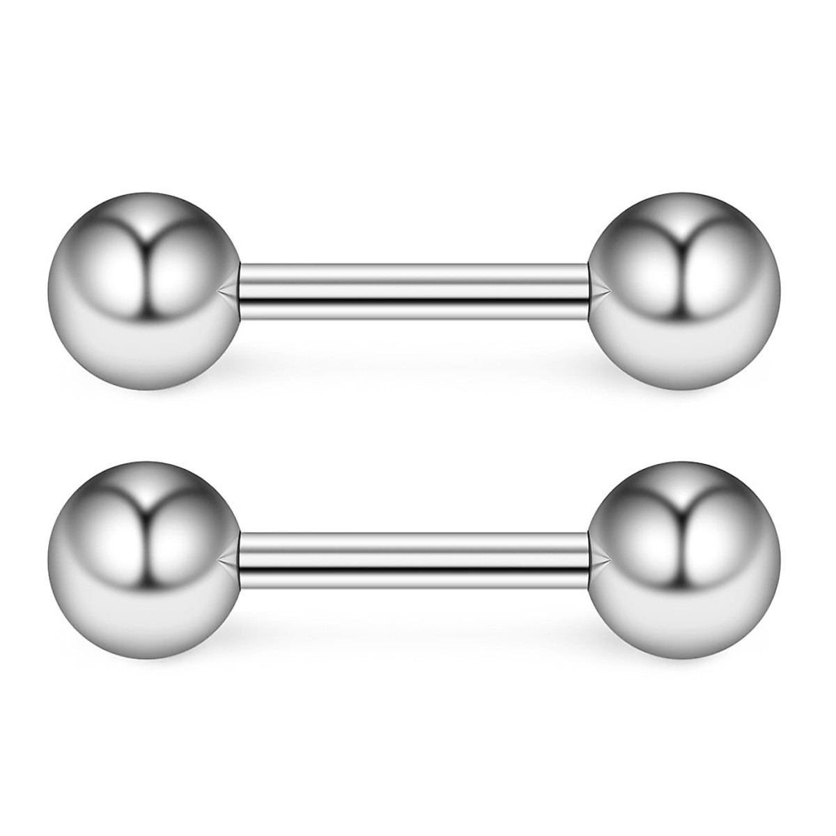 Ruifan 6Pairs 18G 1/4" Mix Color Stainless Steel Polished 3mm Ball Barbell helix Cartilage Tragus Ear Lobe Stud Earring For Men Women