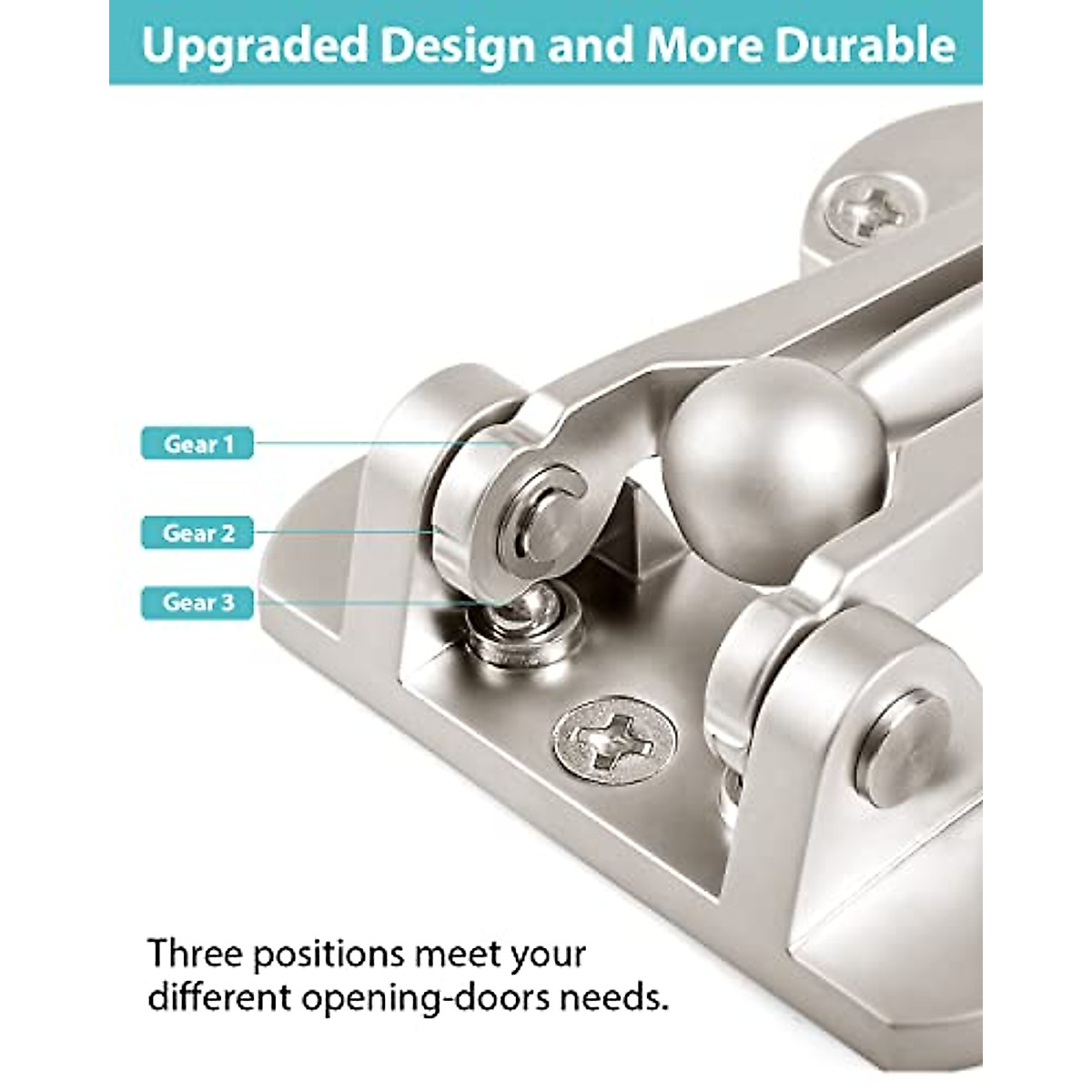 Door Lock Latch for Home Security - Swing Bar Door Guard for Front and Inside Door, Safety Childproof Reinforcement Door Stopper for Kids Home Hotel Apartment, Thicken Aluminium Alloy Satin Nickel (1)
