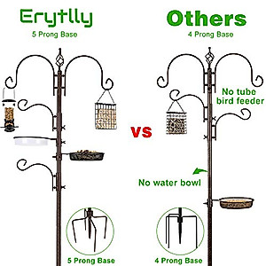 ERYTLLY Bird Feeding Station Kit Bird Feeder Pole Wild Bird Feeder Hanging Kit Planter Hanger Multi Feeder Hanging with Metal Suet Feeder Bird Bath for Attracting Wild Birds