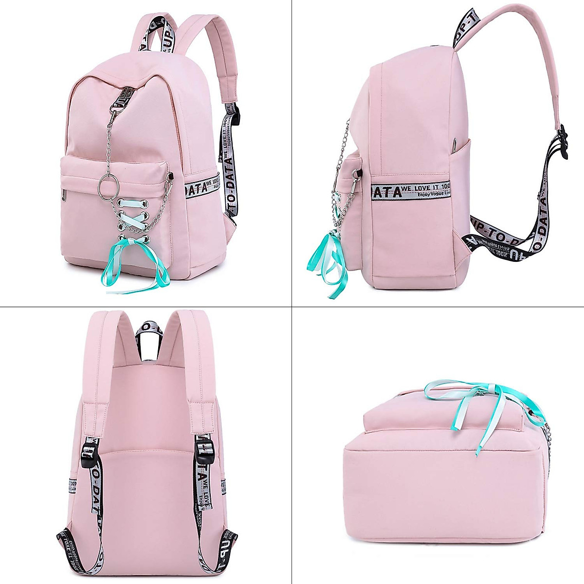 Teen Girl School Backpack USB Charging Port 16 Inch Laptop Bag Travel Daypack