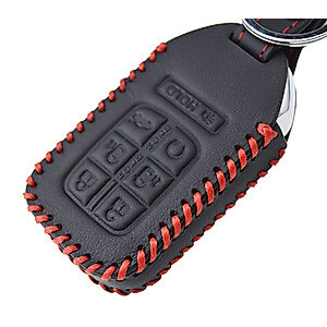 Handmade Stitching Leather Key Cover for Honda Odyssey Elite Ex 7 Buttons 2024 2023 2022 2021 2020 2019 2018..