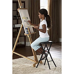 CoscoProducts COSCO 24" Vinyl Padded Folding Stool, Black, 4-Pack