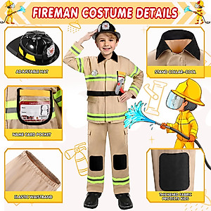 GIFTINBOX Firefighter Costume For Kids Fireman Costume For Kids With Accessories Halloween Costume For Kids Boys Role Play
