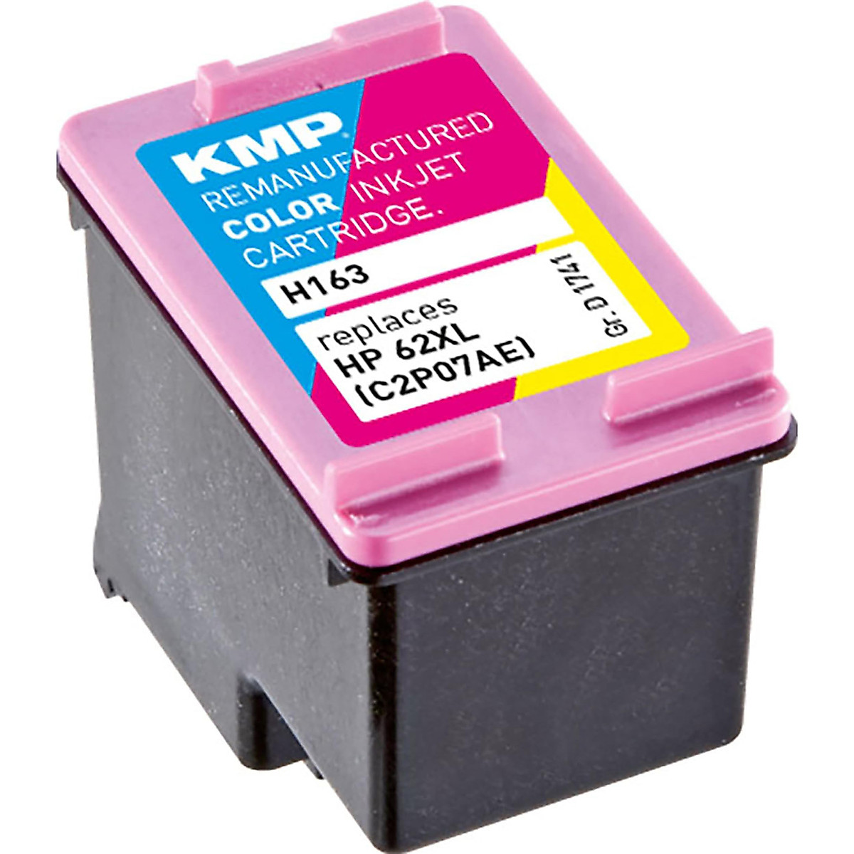 KMP H163 Ink Cartridge Remanufactured for HP 62XL Magenta Cyan Yellow for HP OfficeJet 5740/5700 Series Envy e-All-in-One 5540/5600 Series etc.