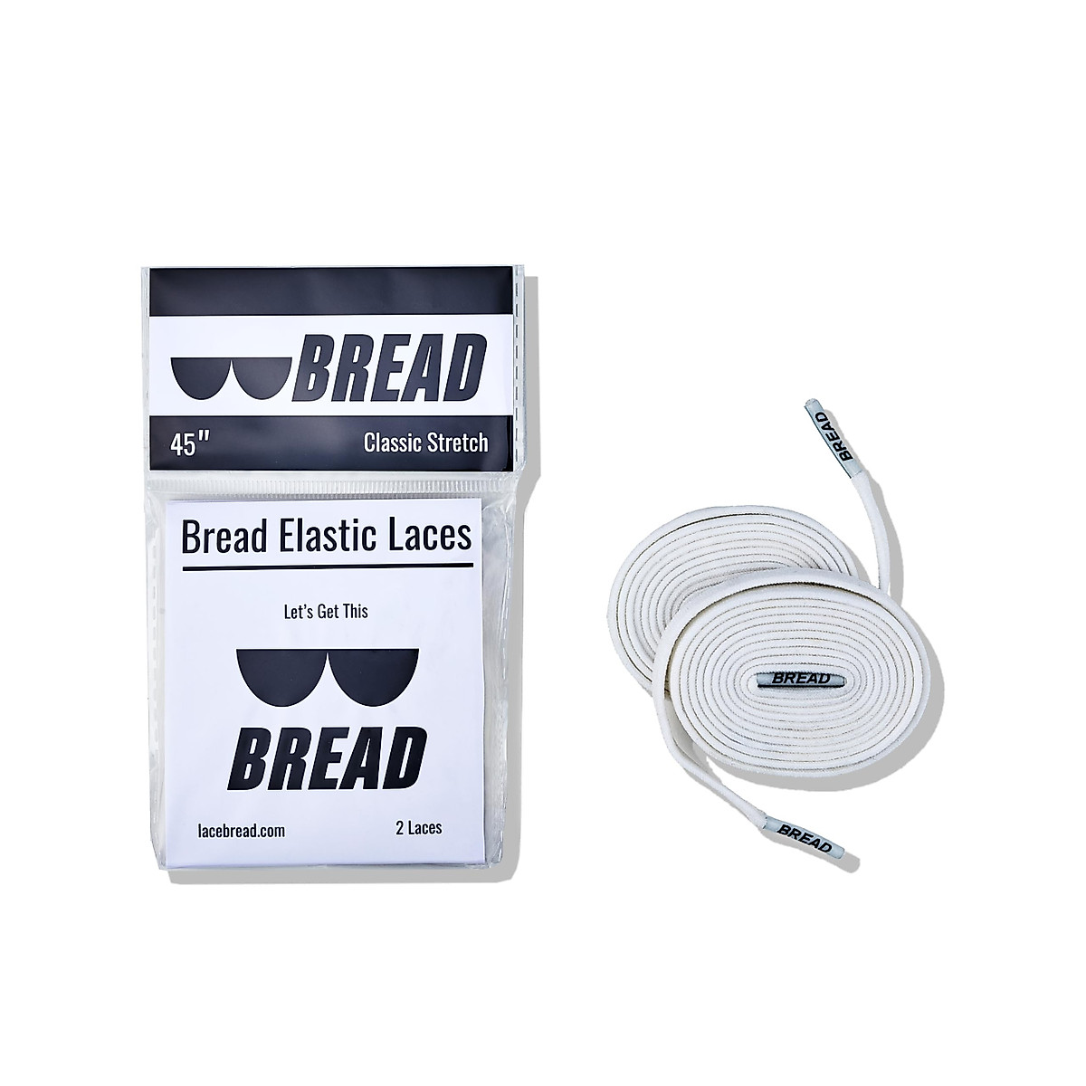 Bread Elastic Shoelaces Cloud White, 36"