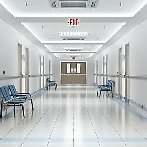 LEDONE Red Exit Sign, LED Emergency Exit Light with Battery Backup, Double Face, 120-277v, Damp Location, Hardwired Red Letter Exit Lights, UL 924 Title 20 Listed, 1PK