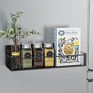 Vetacsion 4 Pack Moveable Refrigerator Magnetic Organizer,Metal Matt Black…