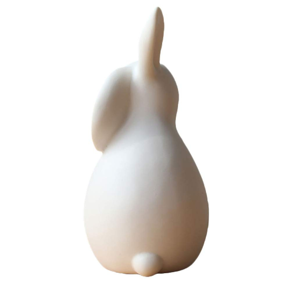 Amosfun Ceramics Bunny Figurine Easter White Bunny Figurines Home Decor Rabbits Ornaments for Home Easter Garden Micro Landscape Decorations White