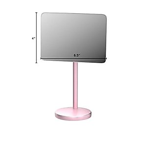 Desk and Cubicle Mirror to see behind you, ROSE-GOLD Stand with detachable Wide Angle real glass Mirror, SMALL & DISCRETE, beautiful design, perfect curvature for an exceptionally clear view