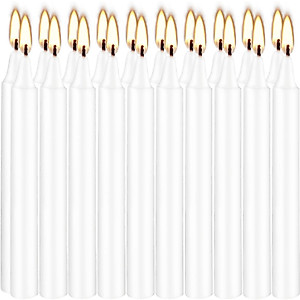 4 Inch White Taper Candle for Home Decor，20 Pack Unscented, Smokeless & Dripless Candle Stick, 1.5 Hour Burning Time for Party, Wedding, Dinner and More