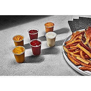King Zak 150 Sets - 1.5oz, Disposable Mini Plastic Jello Shot Cups With Lids Perfect For Portion Souffle, Condiment, Dipping Sauce, Salad Dressing And More