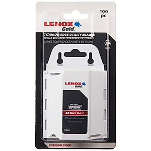 LENOX GOLD Titanium Nitride Coated Utility Knife Blades (100 Pack)
