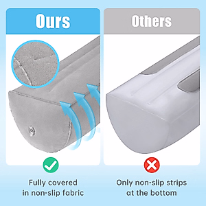 NiHome Inflatable Bed Rails for Toddlers 2PCS with Pump Waterproof Pad Non-Slip Bed Rail for Toddlers Portable Travel Bed Rail for King Queen Full Twin Bed Safety Gard for Kids Adults Elderly (Gray)