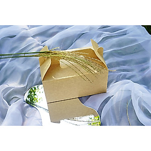 PandaPanda gable boxes (50 pcs) with handle (8.3 * 5.1 * 4.5 inches) for foods, gifts and party favors (100 oz) environment friendly