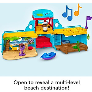 Fisher-Price Little People Toddler Toy Travel Together Friend Ship Musical Playset with 2 Figures & Accessories for Ages 1+ years