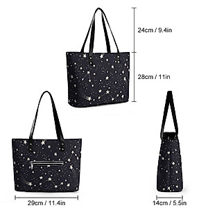 Womens Handbag Constellations Leather Tote Bag Top Handle Satchel Bags For Lady