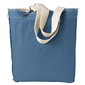 Authentic Pigment 14 oz. Direct-Dyed Raw-Edge Tote OS BLUEGRASS